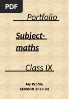 Maths Portfolio ( COVER Page ) - Gr | PDF