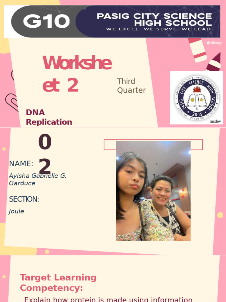 Worksheet 2 Biology - GARDUCE | PDF | Primer (Molecular Biology) | Dna Replication