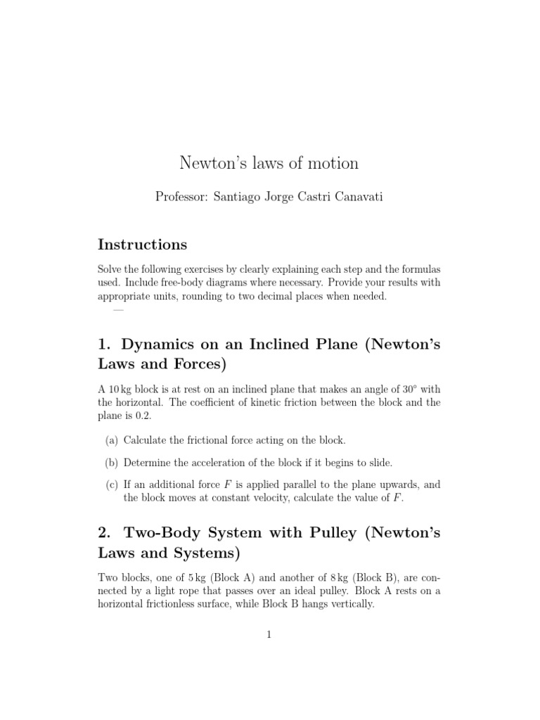 Homework 5 Newton s Laws of Motion | PDF