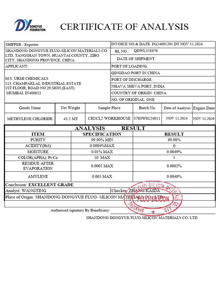 MDC - Sandong Dongyue - 1 | PDF