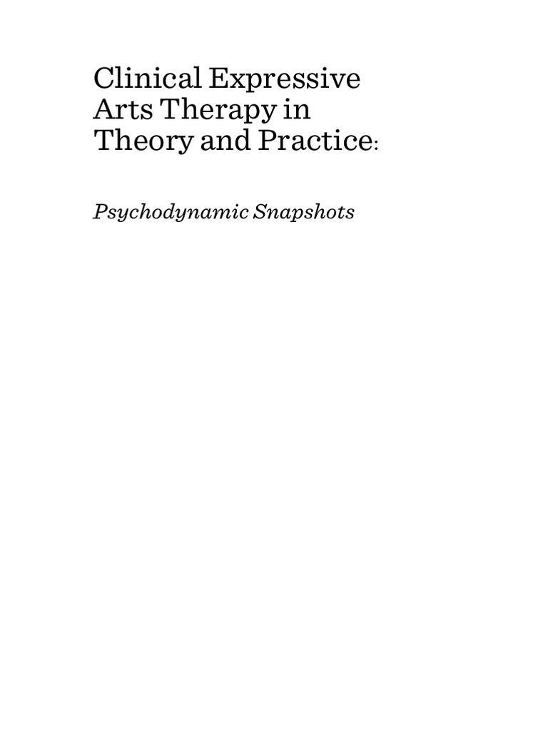 Clinical Expressive Art Therapy Theory and Practice Book | PDF ...