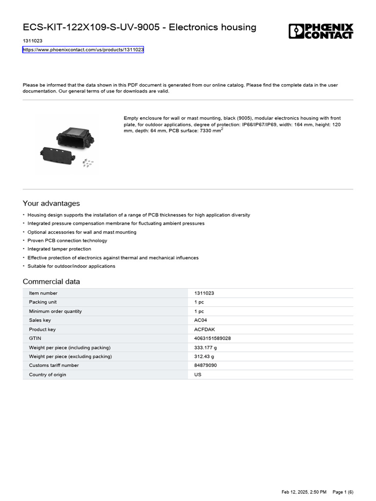 Outdoor Electronics Housing ECS-KIT-9005 | PDF