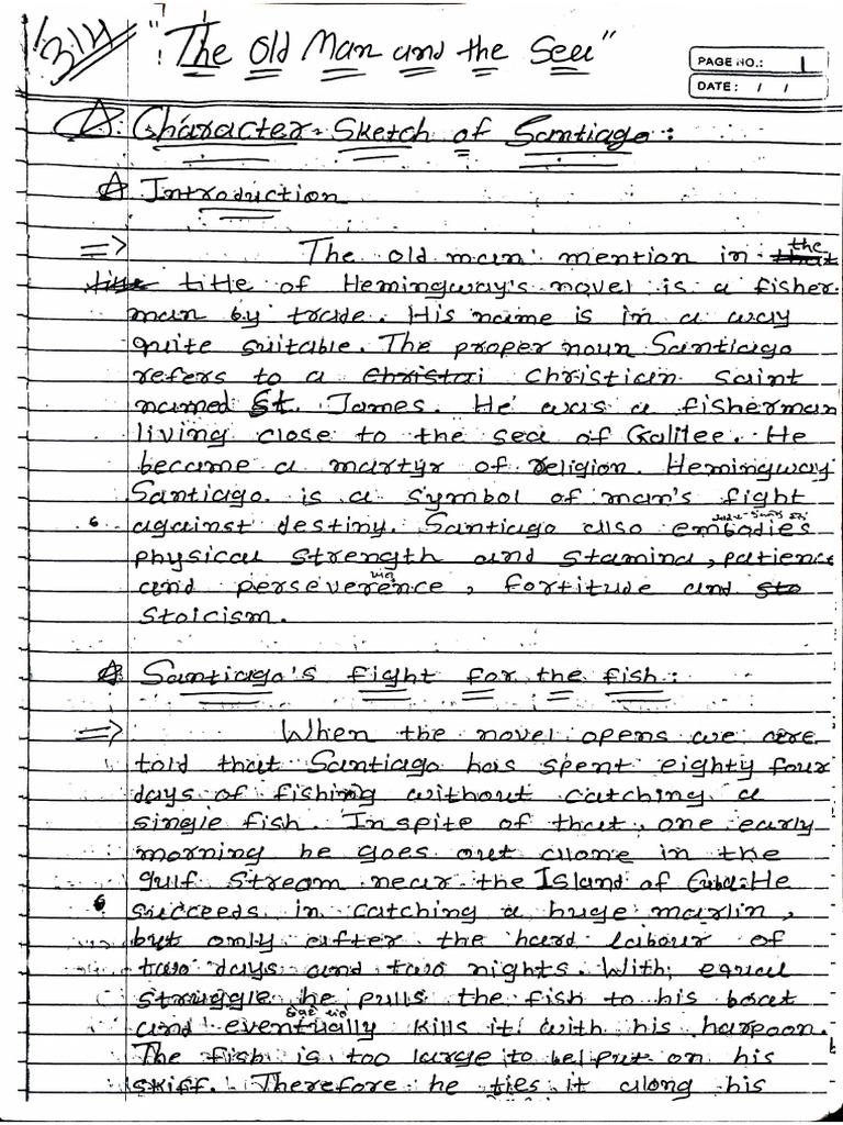 314-The Old Man and The Sea - Notes | PDF