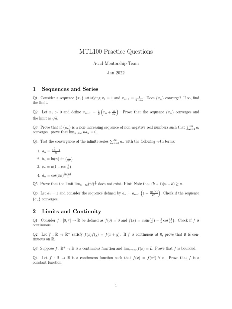 MTL100 Acad Mentorship Questions | PDF