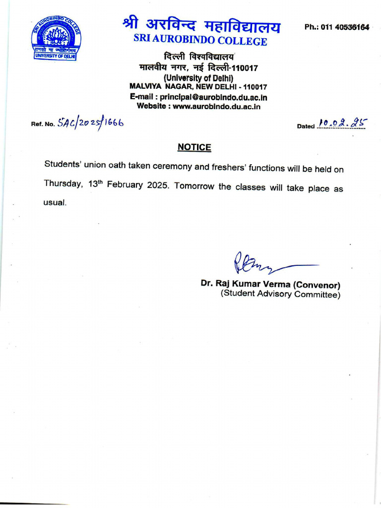 Student Union Oath and Freshers' Functions | PDF