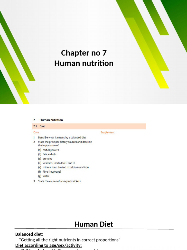 Understanding Human Nutrition and Diet | PDF | Human Nutrition | Food ...