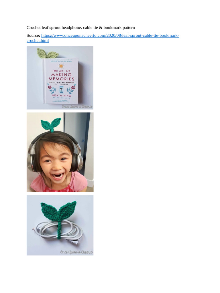 Green Sprouts Bookmark CHART CROCHET | PDF