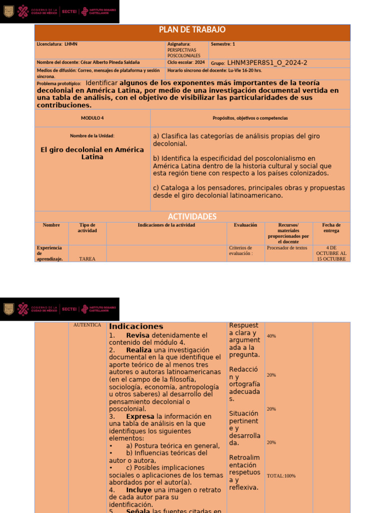 Perspectivas Poscoloniales 2024-4 | PDF | Poscolonialismo | Maestros