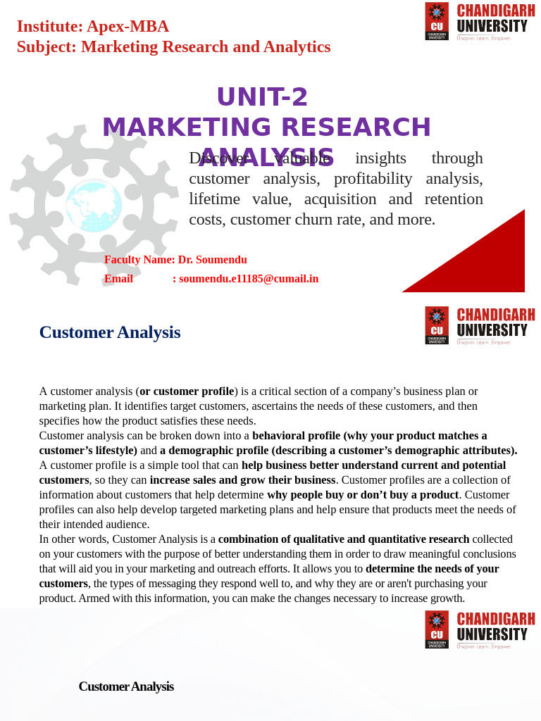 PPT MR Unit 2_ Customer Analysis | PDF | Market Segmentation | Marketing