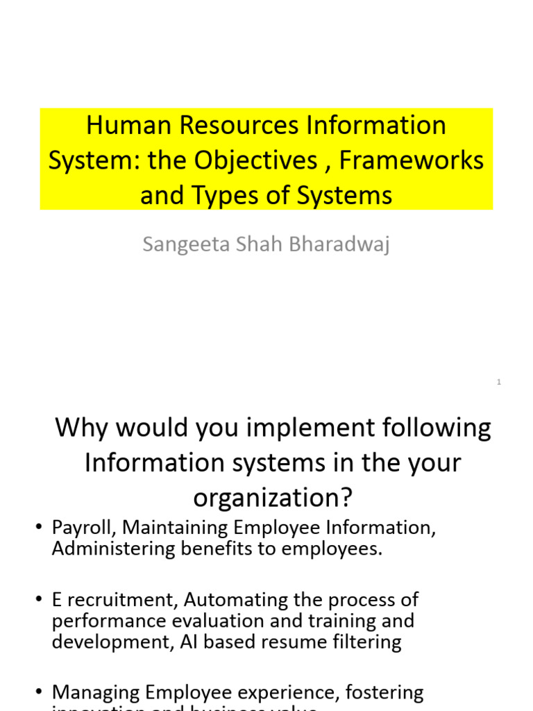 HRIS 1 HRIS Introduction | PDF | Human Resource Management | Computing