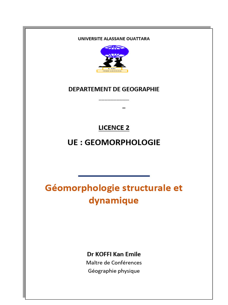 Géomorphologie Structurale L2 - 2025 | PDF | Géomorphologie | Érosion