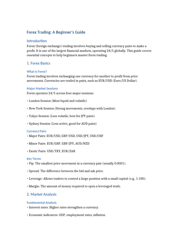 Forex_Beginners_Guide | PDF | Foreign Exchange Market | International Trade