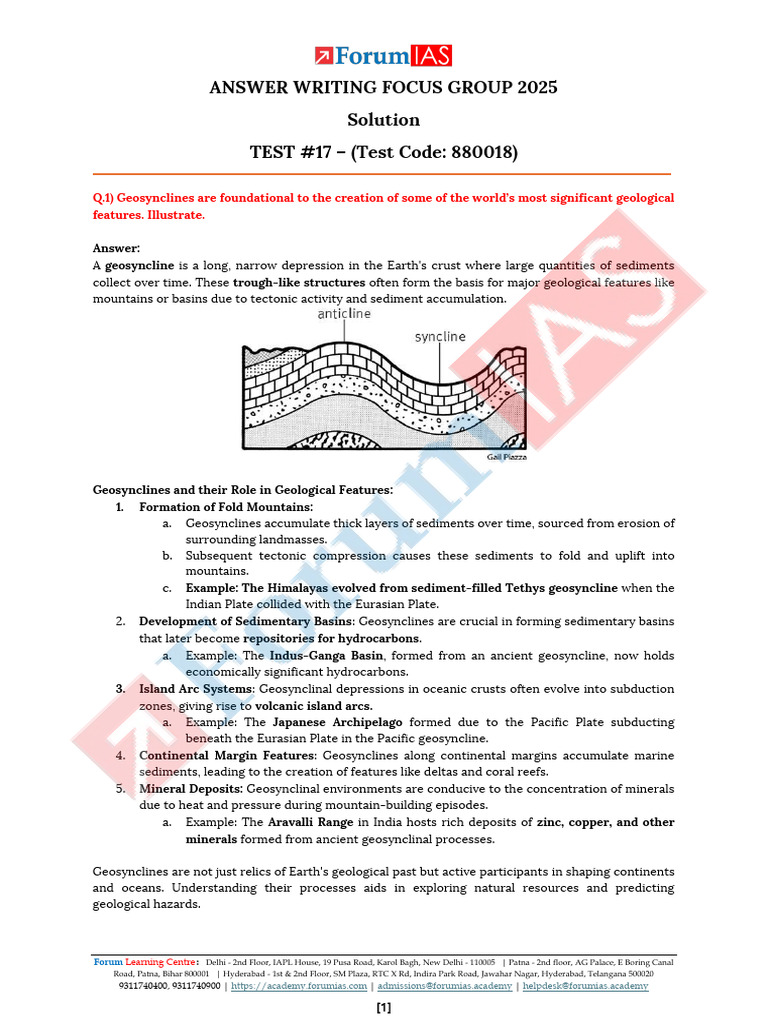 AWFG 2025 Test 17 Sol Eng | PDF | Plate Tectonics | Oceans
