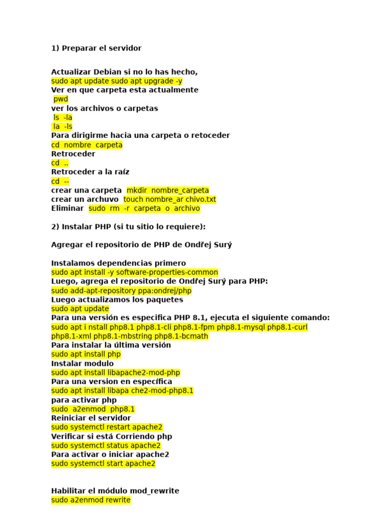 Configuracion Maquina VPS | PDF | Servidor HTTP Apache | Software Unix