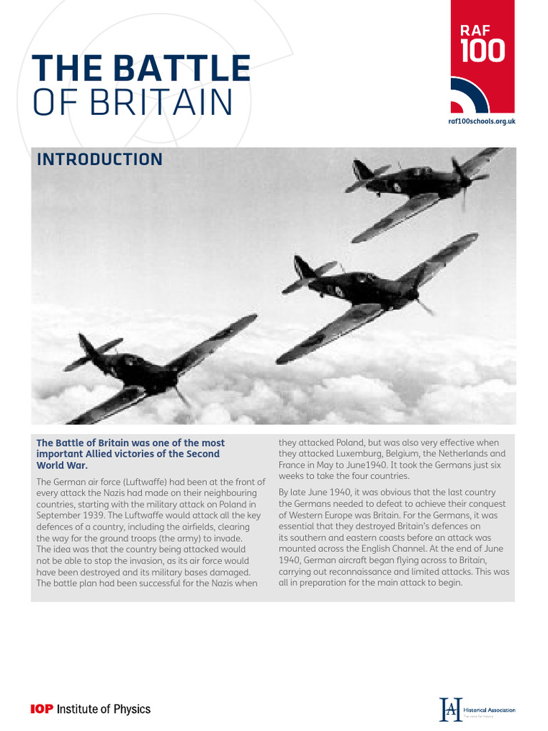 RAF100 History 2 Battle of Britain | PDF | Battle Of Britain | The Blitz