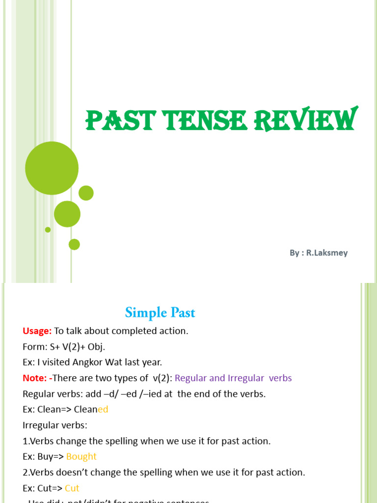 Past Tense Grammar Guide | PDF