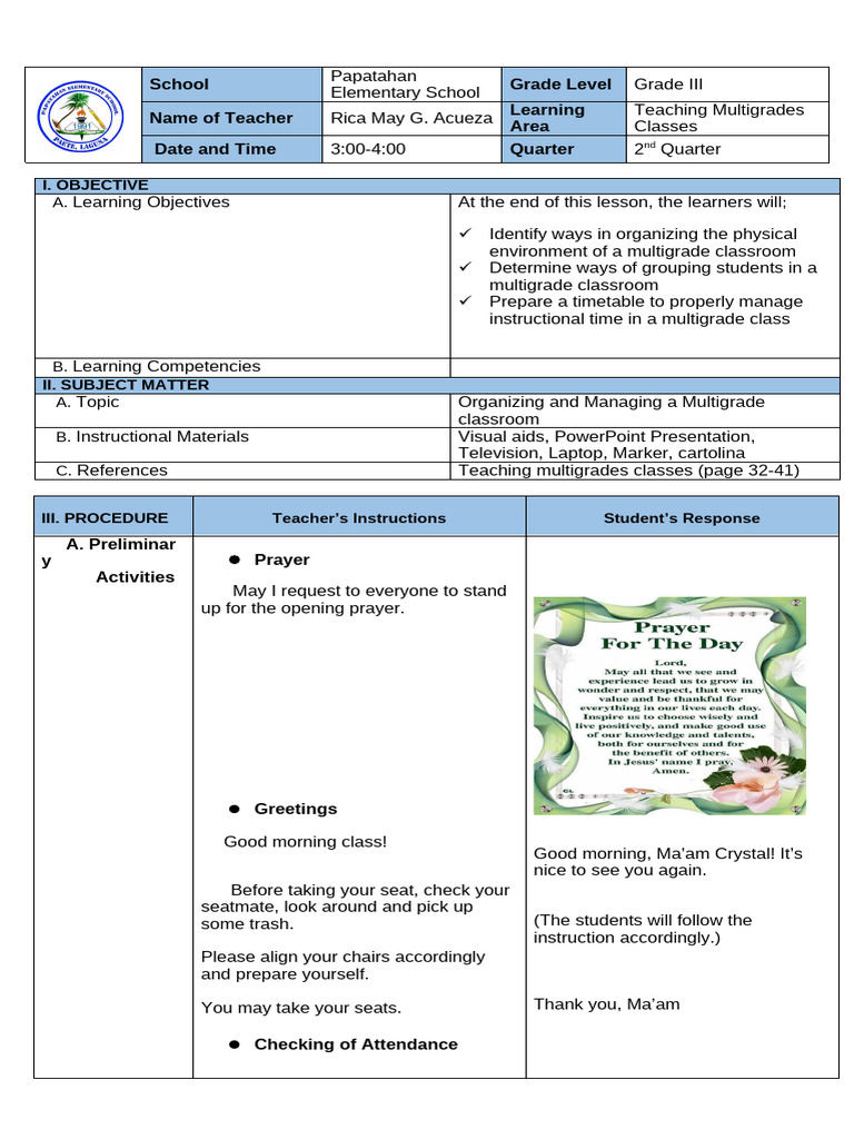 English Complete DLP (ACUEZA) | PDF | Classroom | Curriculum