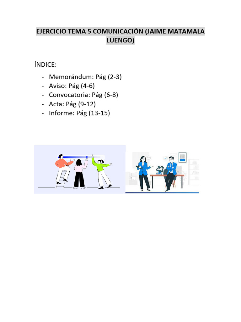 Ejercicio Tema 5 Comunicación | PDF