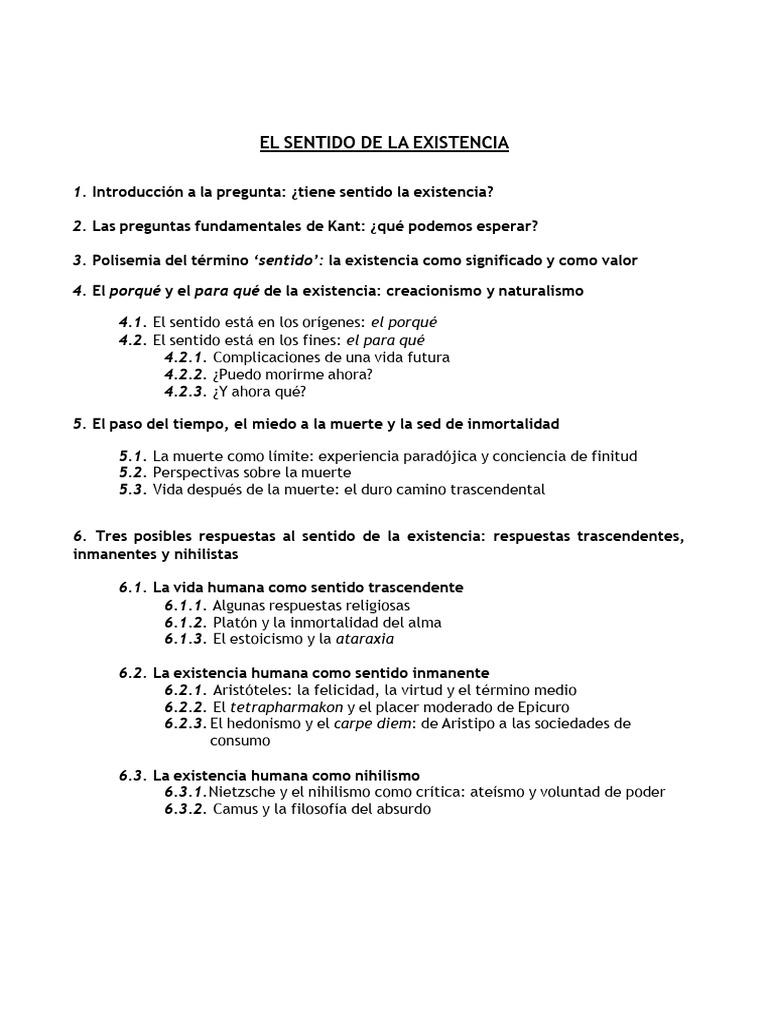 Sentido de la Existencia: Filosofía y Reflexión | PDF | Los símbolos | Vida