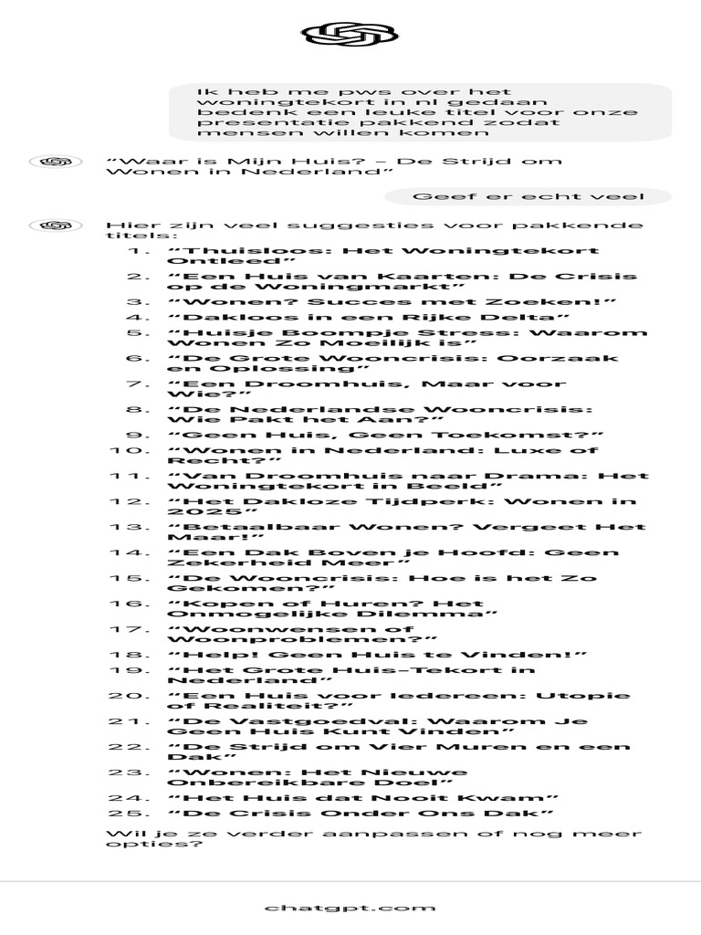 PWS Woningtekort Titel Idee | PDF