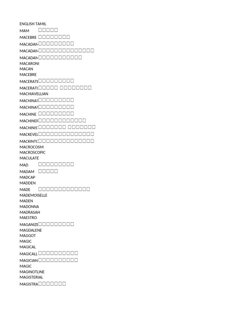 MM Lifco Dictionary | PDF