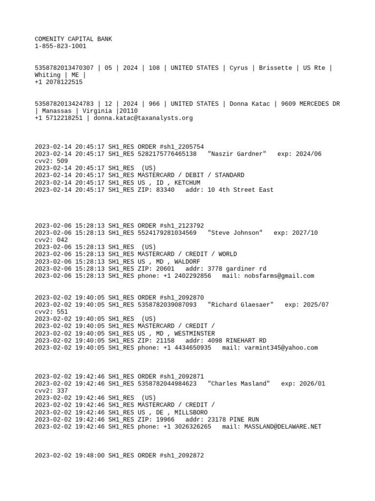 Comenity Capital Bank Customer Orders | PDF