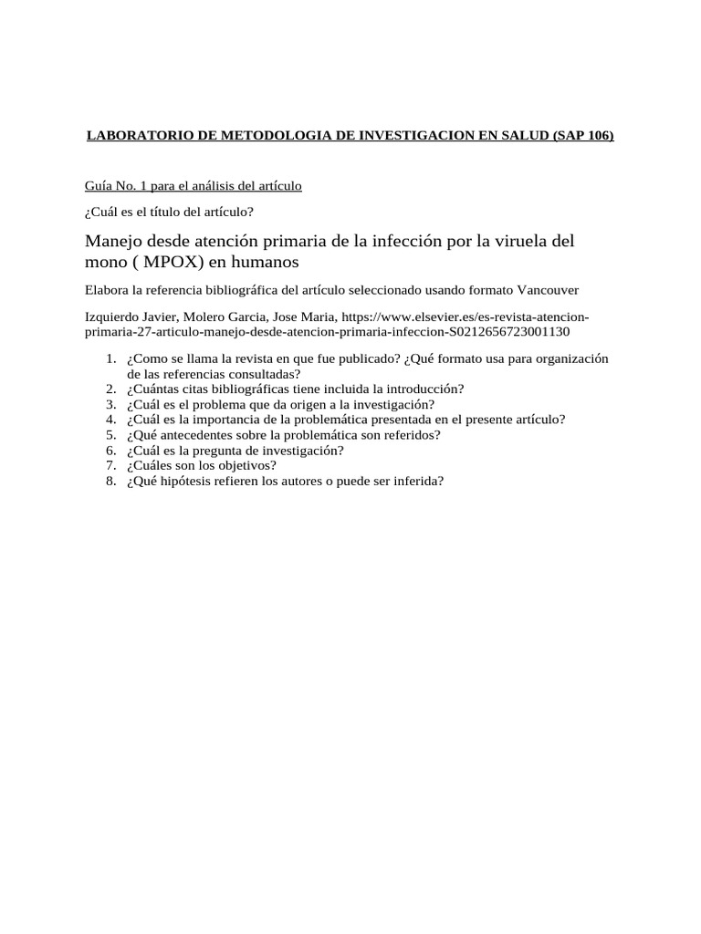Guía No. 1 LAB | PDF