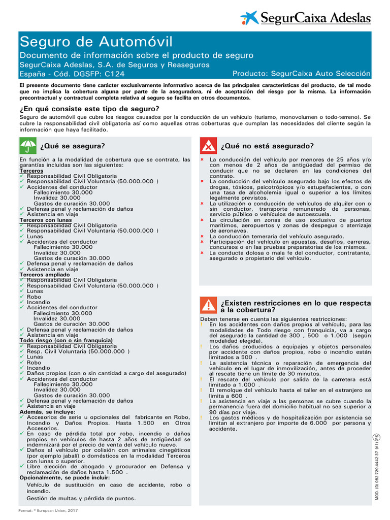 Consultar El Documento de Información Previa (IPID) | PDF | Seguro | Seguro de vehículo