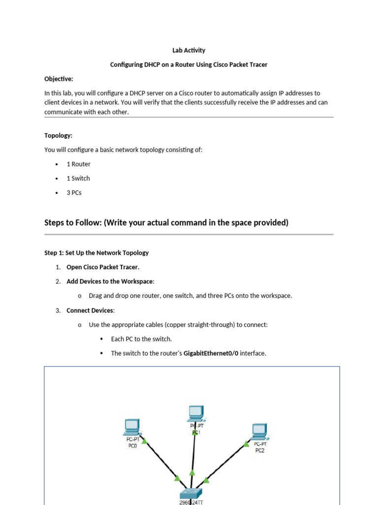 HIMHANS-Lab-Activity-DHCP | PDF | Ip Address | Router (Computing)