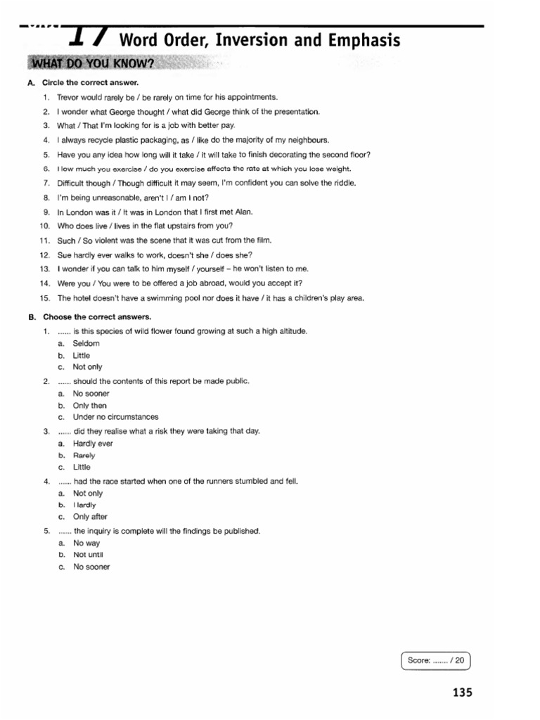 LESSON 55 INVERSION 2 Edit | PDF