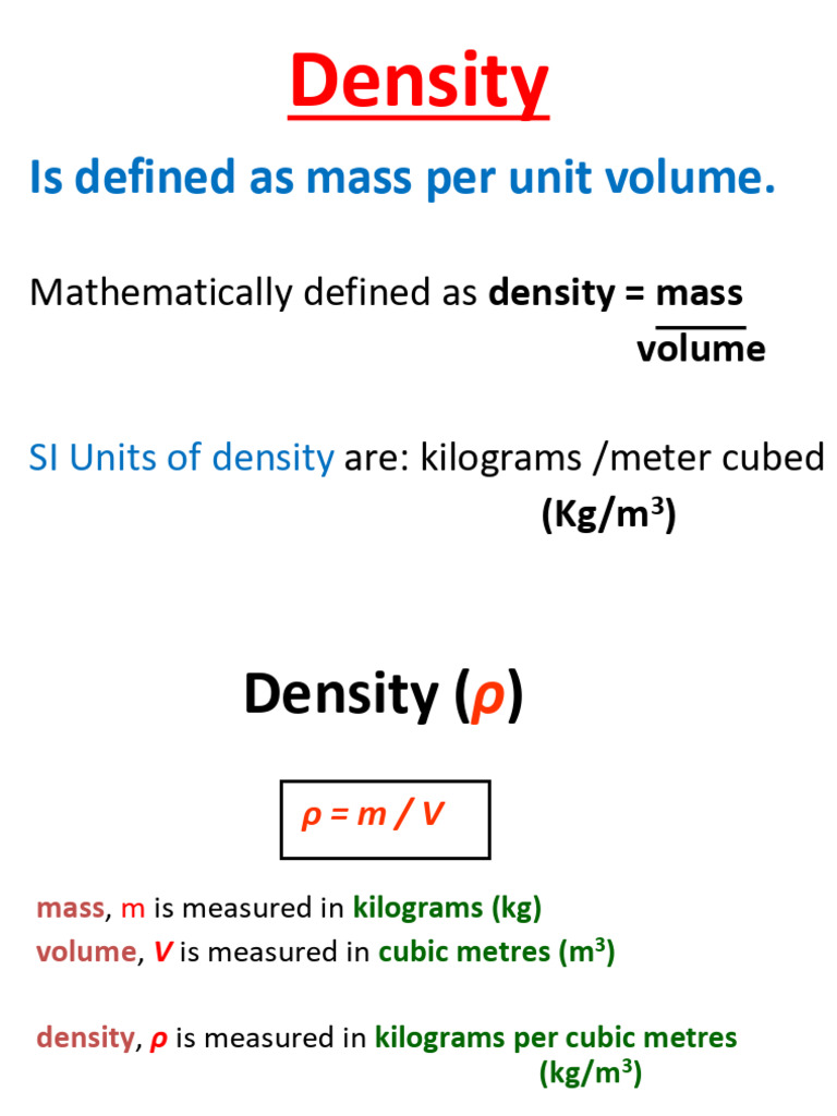 Understanding Density Calculations | PDF | Density | Volume