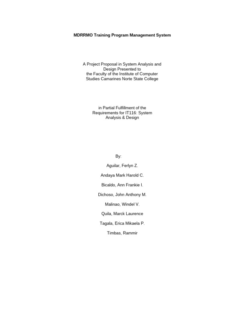 MDRRMO Training Program Management System | PDF | Databases | Machine Learning