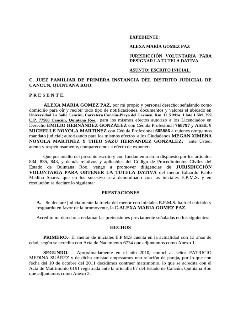 Solicitud de Tutela Dativa para E.P.M.S. | PDF