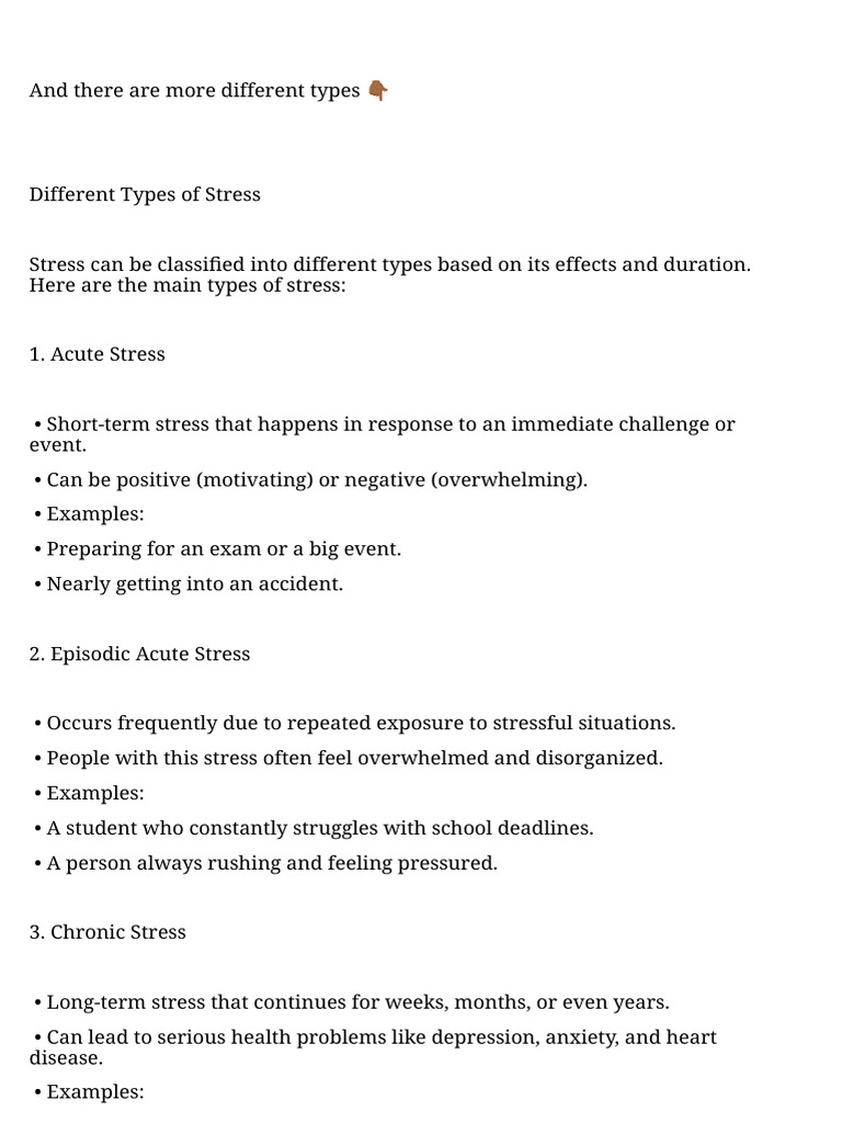 Types of Stress and Their Effects | PDF