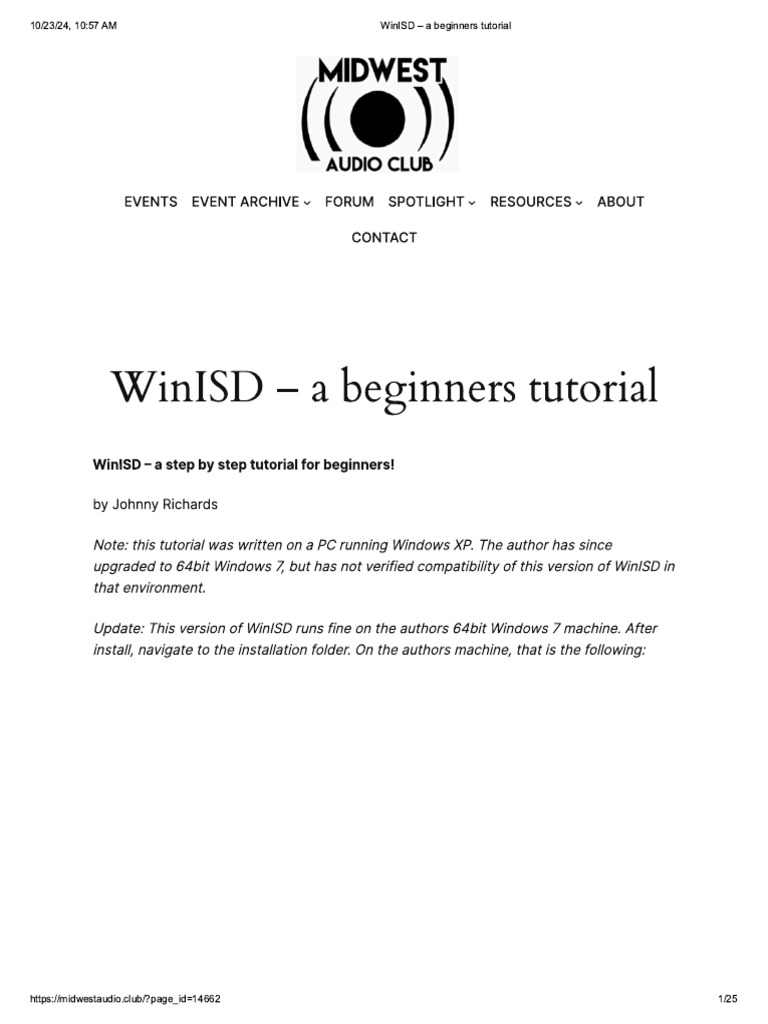 WinISD Tutorial and Download Guide | PDF