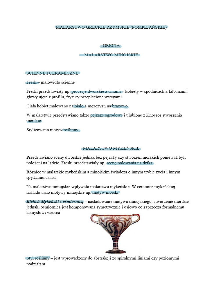Malarstwo Greckie Rzymskie | PDF