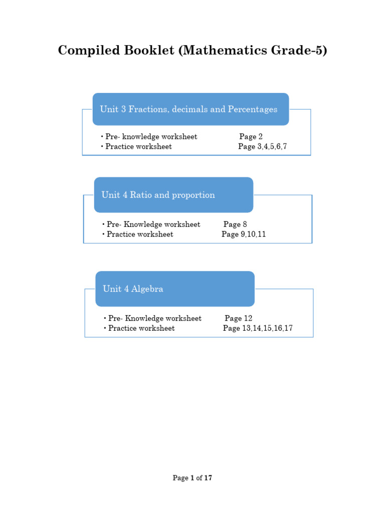 Answer Key Grade 5 Math CBK New | PDF | Ratio | Arithmetic