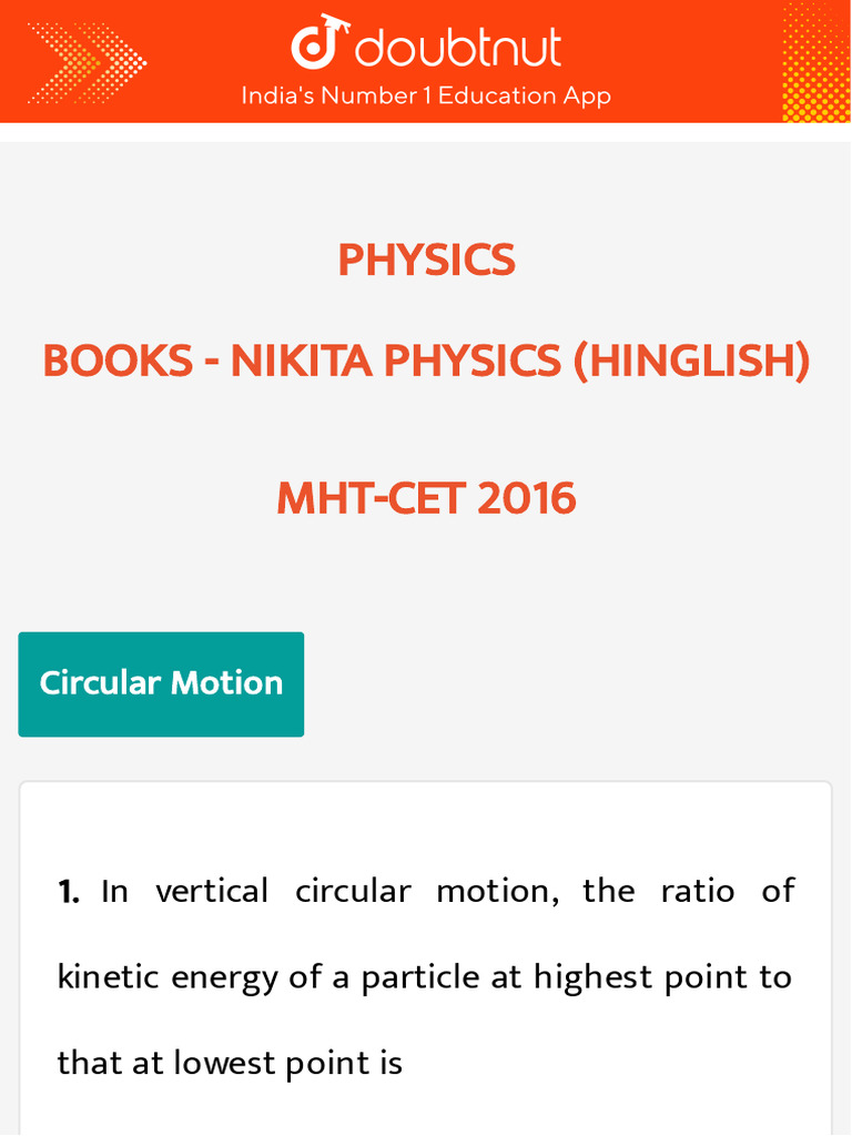 Books Doubtnut Question Bank | PDF | Acceleration | Metrology