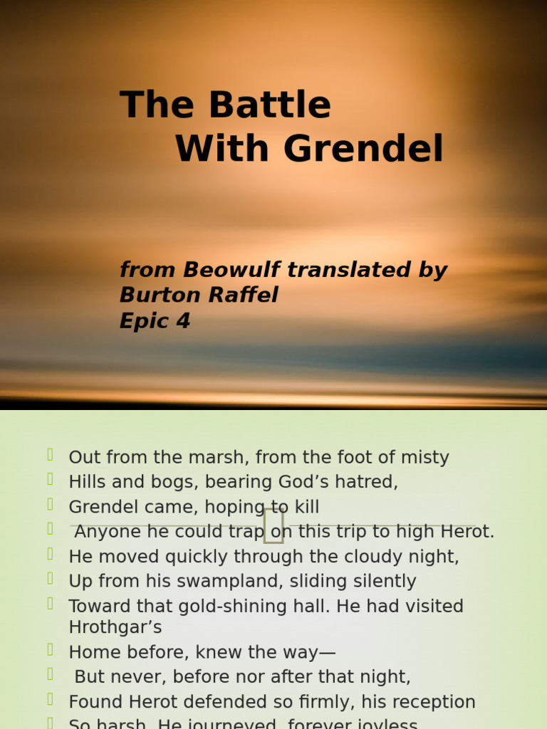 Beowulf's Epic Battle with Grendel | PDF | Beowulf | English Heroic Legends