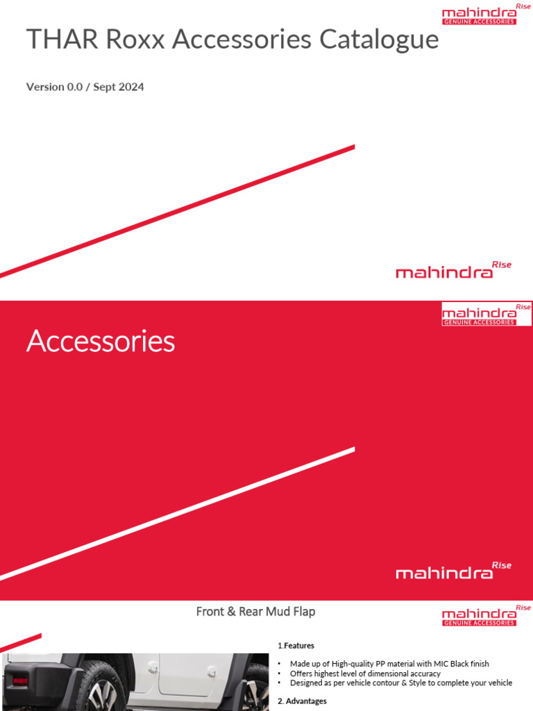 THAR Roxx Accessories Catalogue Rev 00 - Sept 2024 | PDF | Textiles ...