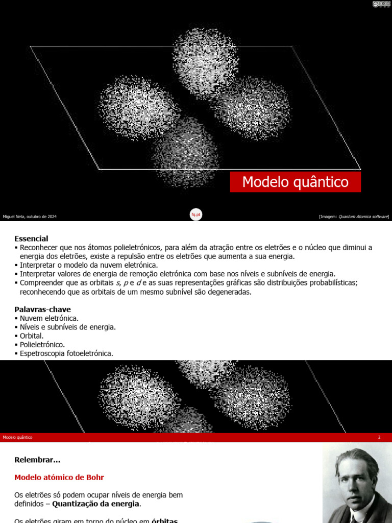 10ano Q 1 2 3 Modelo Quantico | PDF | Elétron | Átomos