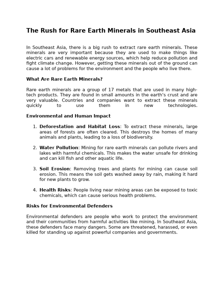 Environmental Risks of Rare Earth Mining | PDF | Mining | Soil