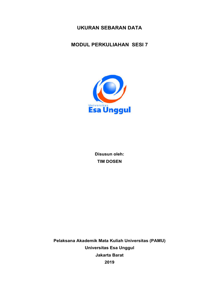 7 - 7450 - Esa153 - 102019 - UKURAN SEBARAN DATA | PDF