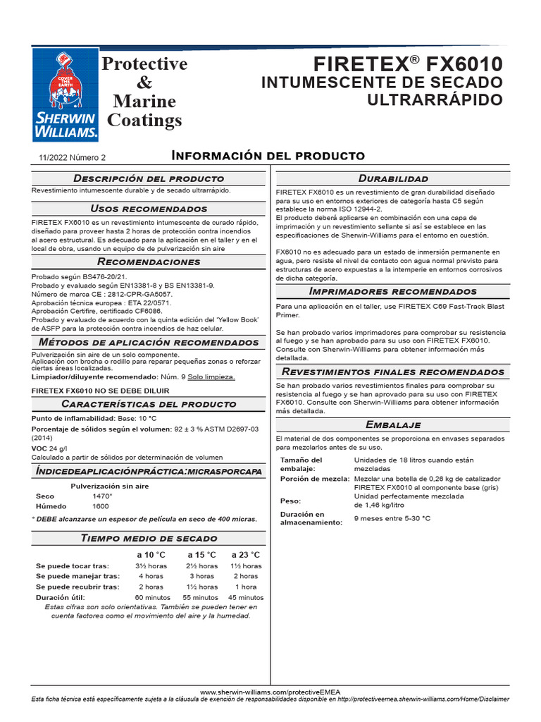 FT Firetex FX6010 | PDF | Acero