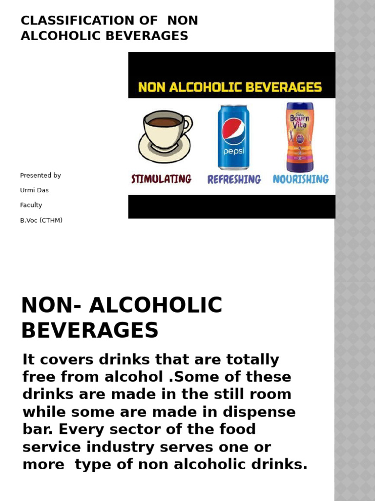 Classification of Non Alcoholic Beverages 2 | PDF