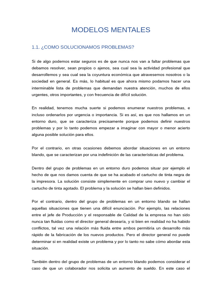 CIENCIA DE LA COMPLEJIDAD - Capitulo 1_Modelos Mentales | PDF | Experiencia | Percepción