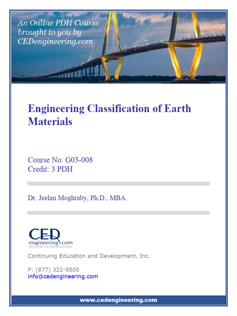 Engineering Classification of Earth Materials | PDF | Porosity | Minerals