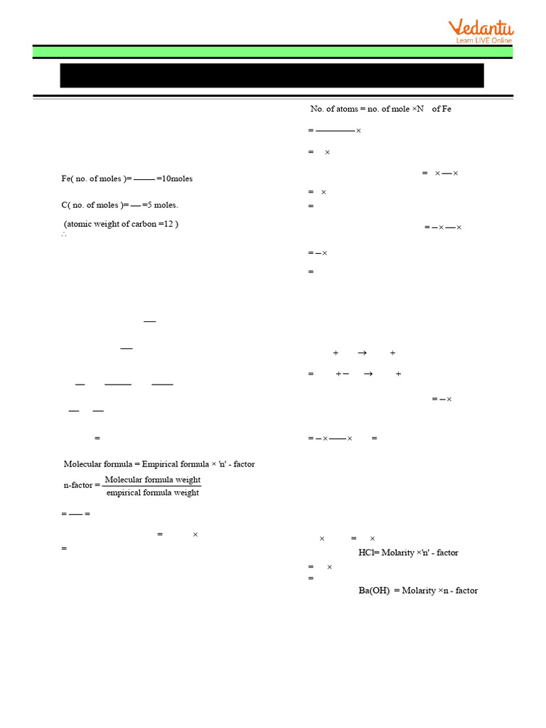 Mole and Equivalent Concept-Exercise-2.Pmd (1) | PDF | Mole (Unit) | Molar Concentration