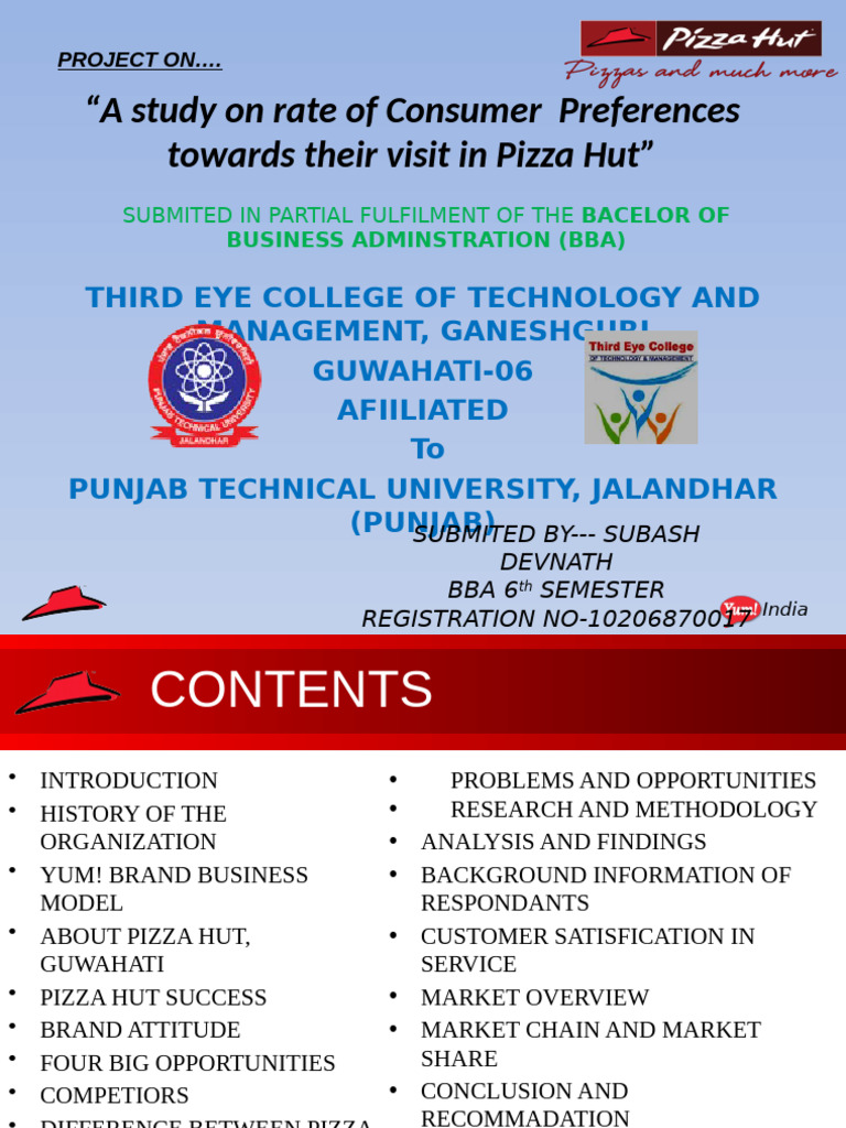 PPT ON PIZZA HUT | PDF