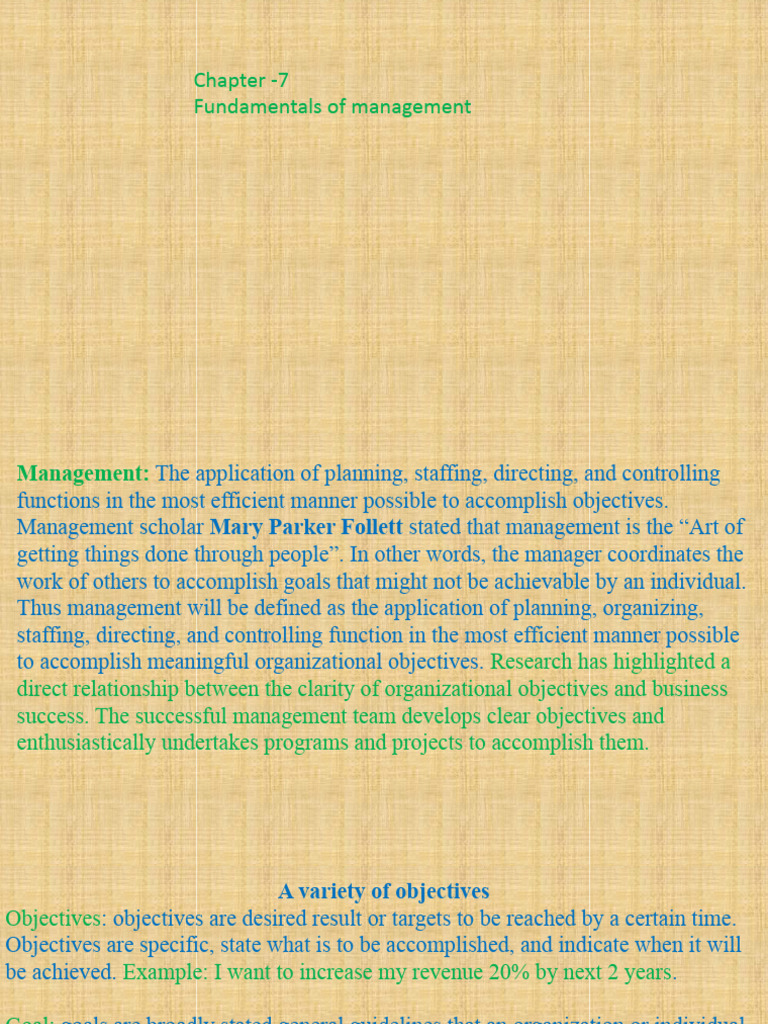 chapter 7 bus 101.pptx | PDF | Leadership | Goal